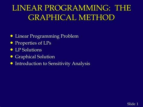 Ppt Introduction To Linear Programming Building Models Properties Solutions And Graphical