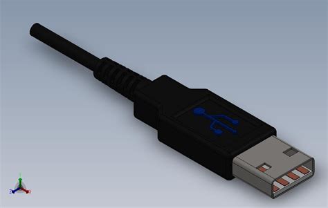 Usb公连接器 Solidworks 2015 模型图纸免费下载 懒石网