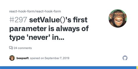 Setvalues First Parameter Is Always Of Type Never In Typescript