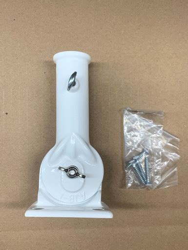 1 Standard Adjustable Cast Flagpole Mounting Bracket White