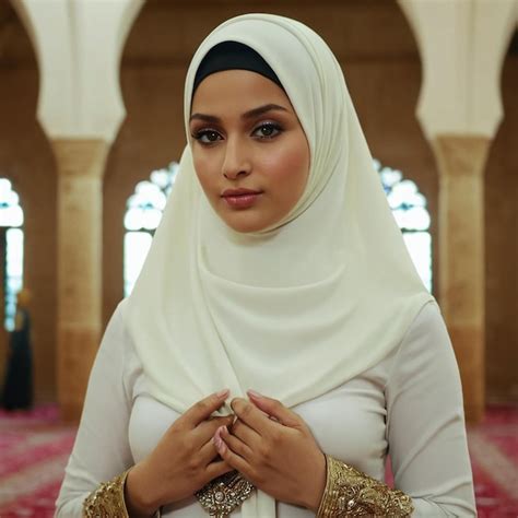 Premium Photo Female Wearing A Hijab And Muslim Smiles At The Camera