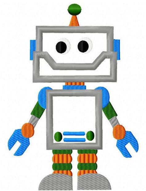 Robot Applique Machine Embroidery Design Jazzy Zebra
