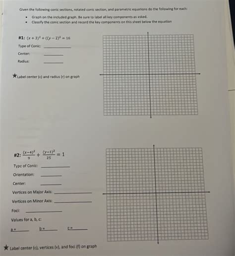 Given The Following Conic Sections Rotated Studyx