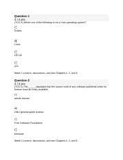 NETW Week Quiz Docx Question Pts TCO Which One Of The Following Is Not A Unix