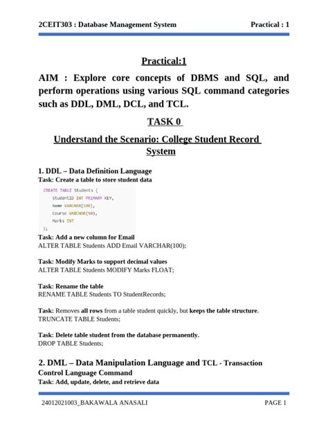 Dbms Practical Sql Commands Guide Pdf Information Retrieval