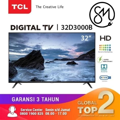Jual LED TV TCL 32 Inch 32D3000B 32D3000 Digital HD Ready Shopee Indonesia