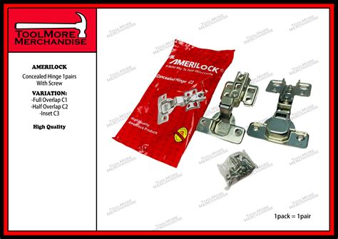 Amerilock Concealed Hinges With Screw1pair Full Overlap C1 Half Overlap C2 Inset C3 Lazada PH