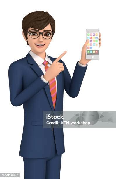 3d 그림 문자휴대 전화를 운영 하는 사업가 3차원 형태에 대한 스톡 사진 및 기타 이미지 3차원 형태 경제 기업