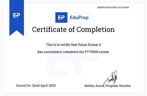 Eduprep Python Varun Kumar S