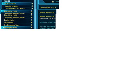 [makeb Daily] Missions Reseting Weekly Bug Reports Swtor Forums