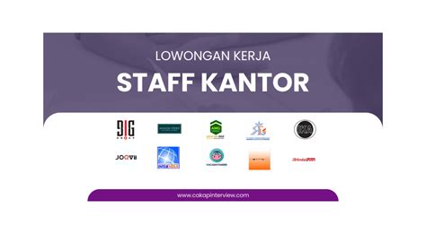 Daftar Lowongan Kerja Staff Kantor Admin CS HRD Finance Dll