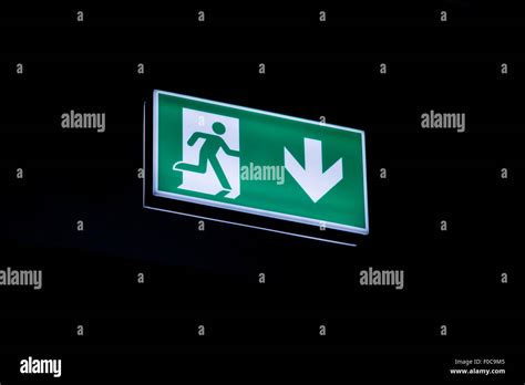 Exit Sign Hanging On Ceiling Hi Res Stock Photography And Images Alamy