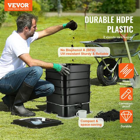 Vevor 5 Tray Worm Composter 50 L Worm Compost Bin Outdoor And Indoor