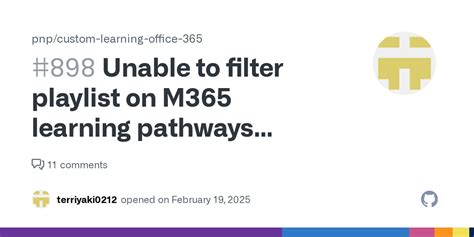 Unable To Filter Playlist On M365 Learning Pathways Webpart · Issue 898 · Pnpcustom Learning