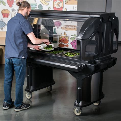 Cambro Vbr5110 Black 5 Versa Food Salad Bar With Standard Casters