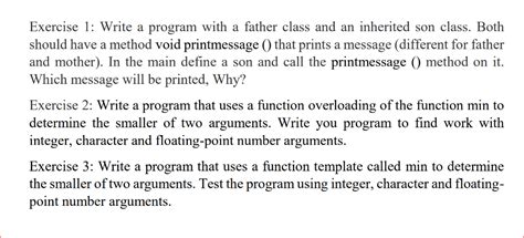 Solved Exercise Write A Program With A Father Class And An