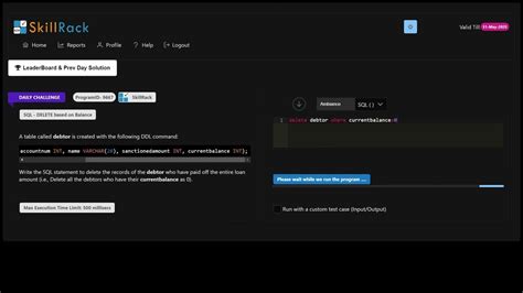skillrack daily challenge 10 11 23 sql delete based on