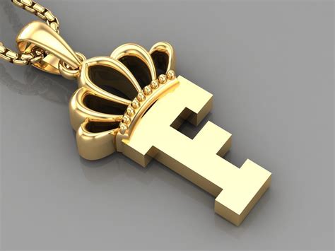 3d Model Collection Initial Crown Alphabet Pendant Jewelry New Design