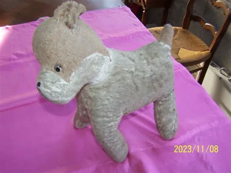 Ancienne Peluche Chien En Paille Et Yeux Sulfures Bon Tat R F N Eur Picclick Fr