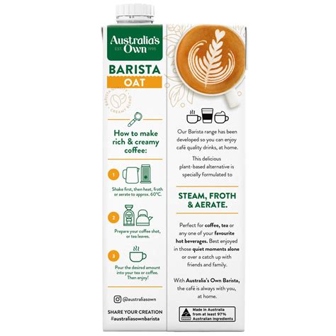 Australias Own Barista Oat Milk 1 Litre Online At Best Price Oat