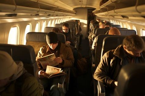 Premium Photo Airplane Interior With Passengers Wearing Face Masks
