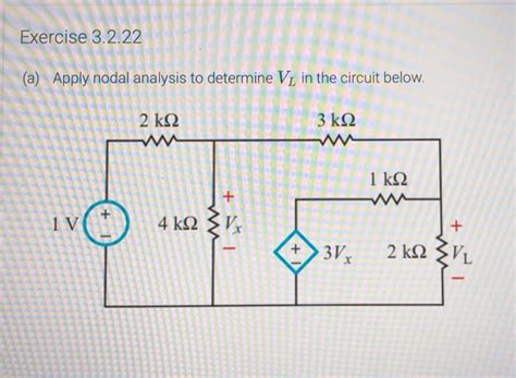 Solved Exercise 3222 A Apply Nodal Analysis To Determine