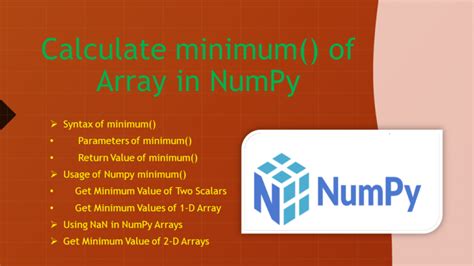How To Calculate Minimum Of Array In Numpy Spark By Examples