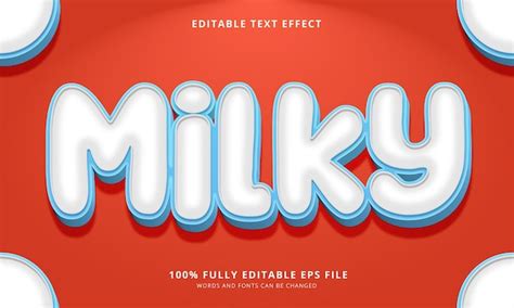 Premium Vector Milky Text Style Editable Text Effect