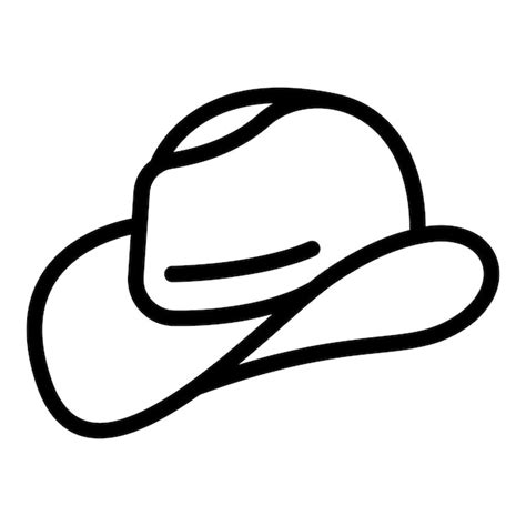 Premium Vector Wide Brimmed Hat Icon Outline Vector Western Clothing