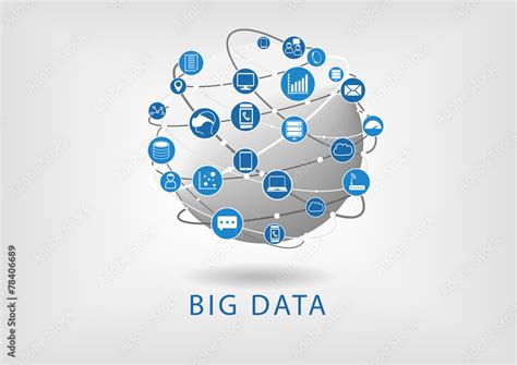 Big Data Connectivity With Globe Illustration Infographic Stock Vector
