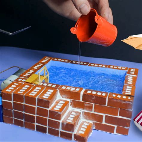 Builiding Tiny Pool With Mini Bricks Brick Swimming Pool Builiding