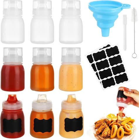 Homewarm 9 Piece Small Condiment Squeeze Bottles Set 180