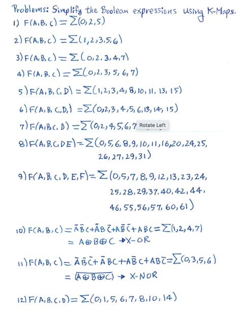 Solved K Maps Problems Simplify The Boolean Expressions Chegg