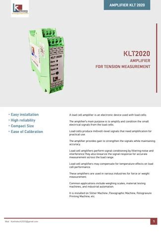 Tension Load Cell Amplifier Transmitter Klt 2020 At ₹ 15000 Piece In