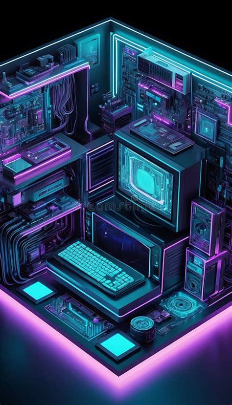Quantum Computer Interior Isometric View Stock Illustration Illustration Of Cyber Isometric