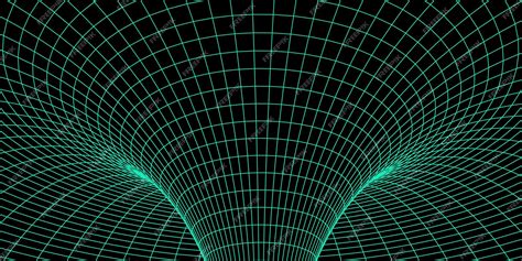 Premium Vector Wireframe Abstract Green Tunnel 3d Tunnel Grid