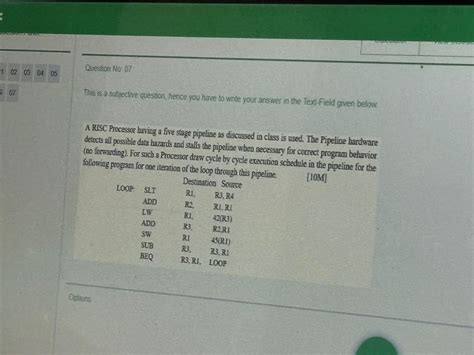 solved question no 07a risc processor having a five stage
