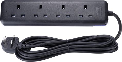 Masterplug Four Socket Extension Lead 2 Metre 13 Amp Black Amazon