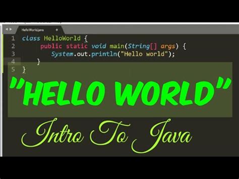 Hello World Intro To Java 1 Using SUBLIME Java Programs For