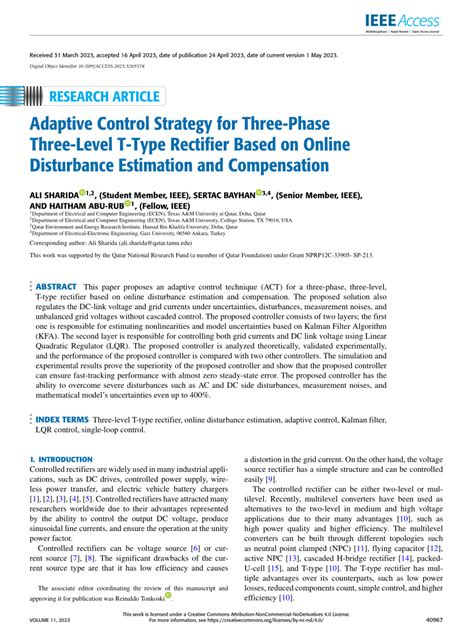 Pdf Adaptive Control Strategy For Three Phase Three Level T Type