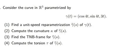 solved consider the curve in r3 parametrized by y t