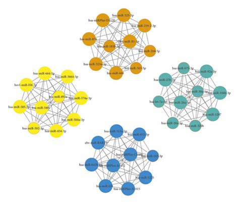 Results Of The Wgcna Method A Generation Of Modules From The Mirna