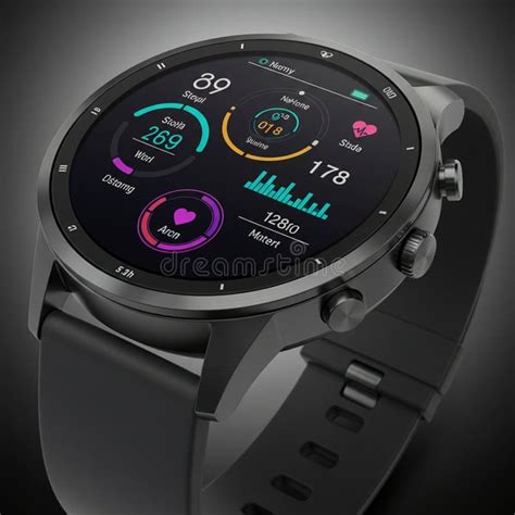 Smartwatch With A Sleek Dark Metallic Design And A Round Face The
