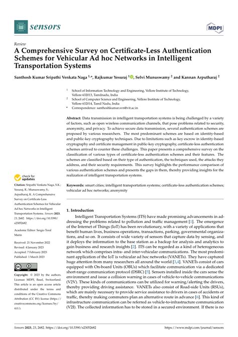 Pdf A Comprehensive Survey On Certificate Less Authentication Schemes