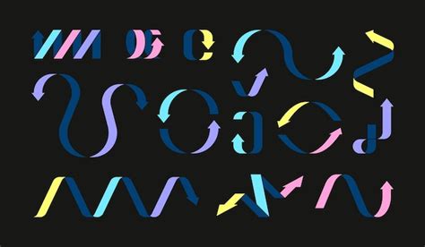 Premium Vector Trendy Arrows Playful Curve Spiral Direction Pointers Abstract Dynamic Quirky