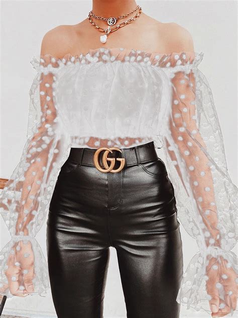 White Off Shoulder Puff Sleeve Crop Top Choies