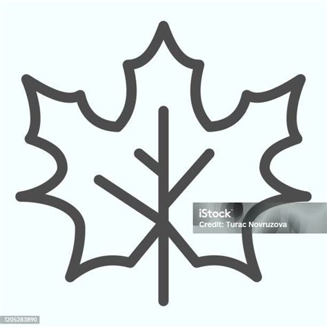 Icône De Ligne De Feuille Dérable Signe De Forme De Forme De Feuilles