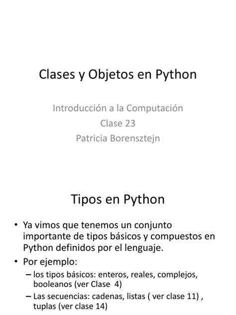 Clases Y Objetos En Python Pdf Objeto Informática Lenguaje De