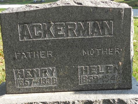 Helen Kleinhans Ackerman 1859 1942 Memorial Find A Grave