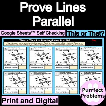 Prove Lines Parallel This Or That Digital Self Checking Activity